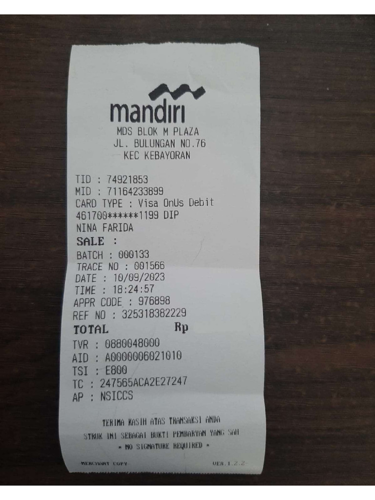 Nota Mandiri Matahari 3 | PDF