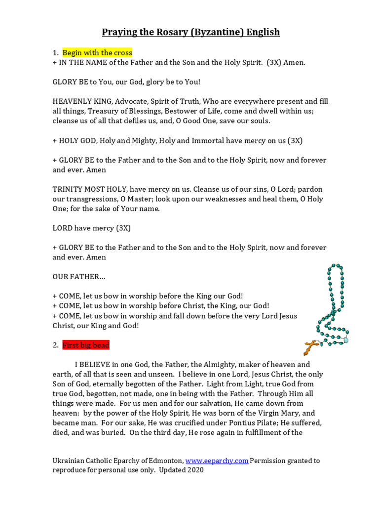 Byzantine Rosary Prayer Guide | PDF | Foreign Language Studies ...