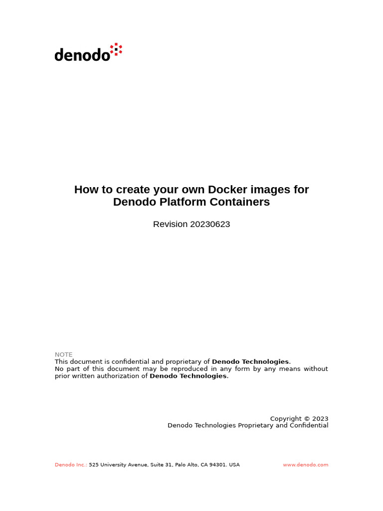 How To Create Your Own Docker Images For Denodo Platform Containers 20230623 | PDF | Computers ...