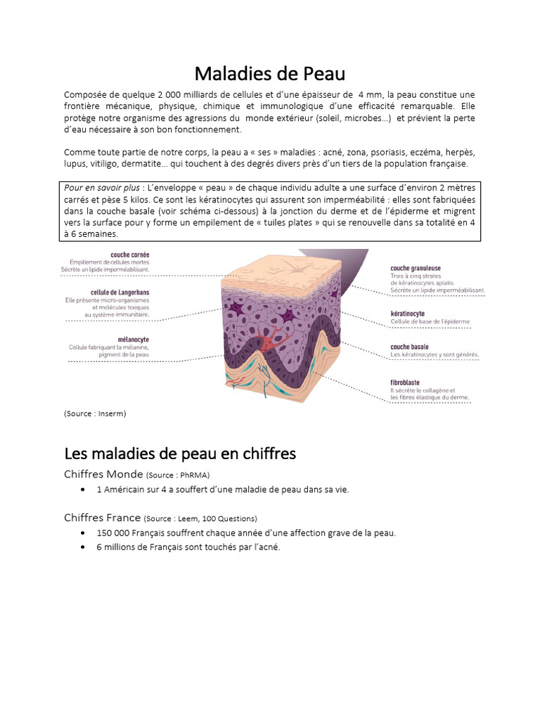 Maladies de la Peau et Traitements | PDF | Sciences et mathématiques