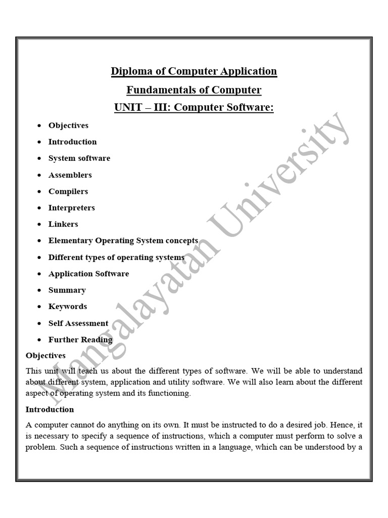 fundamentals_of_computer_unit_iii | PDF | Operating System | Programming