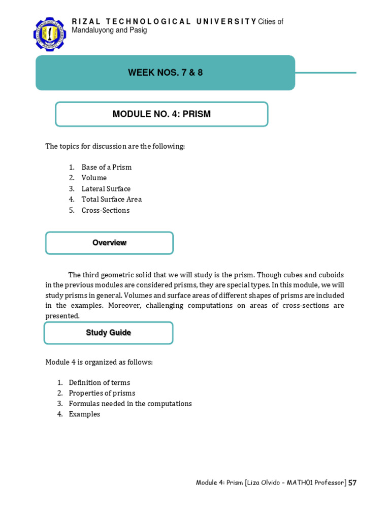 MATH01 Module4 Prism | PDF