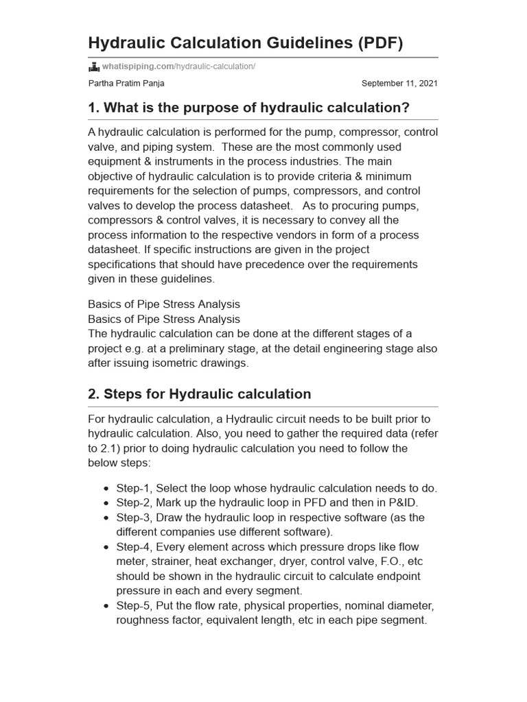 Hydraulic Calculation Gudielines | PDF | Computers