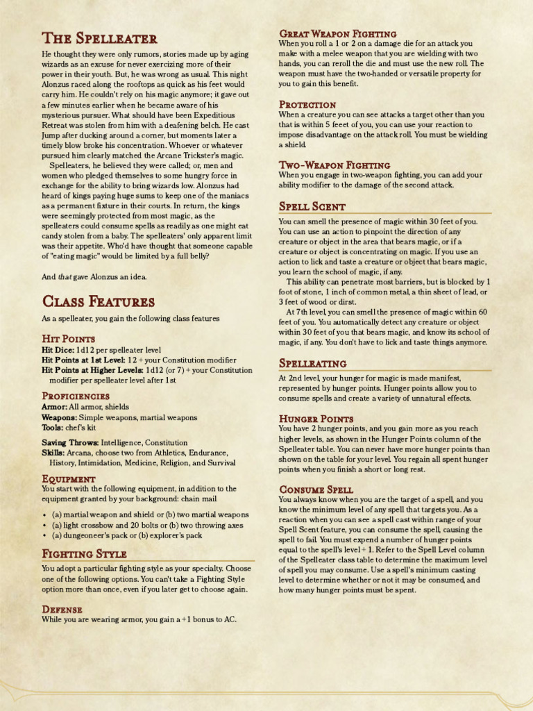 Spelleater Class | PDF