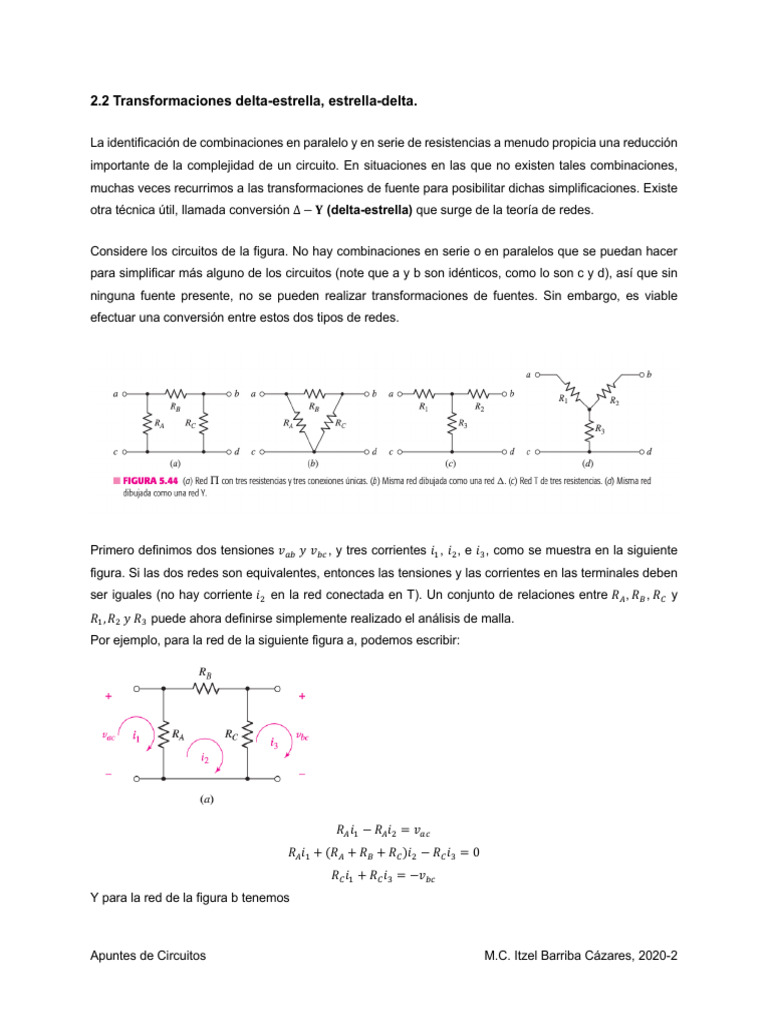 Transformaciones Delta-Estrella en Circuitos | PDF | Métodos y ...