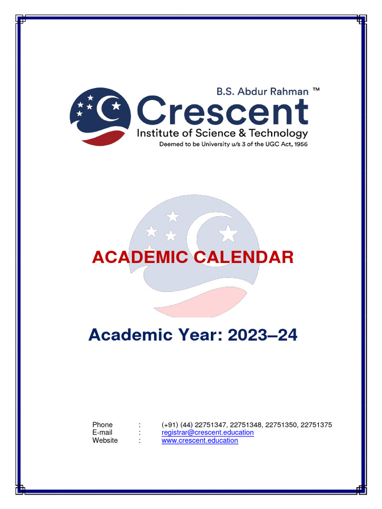 Academic Calendar 2023 24 | PDF
