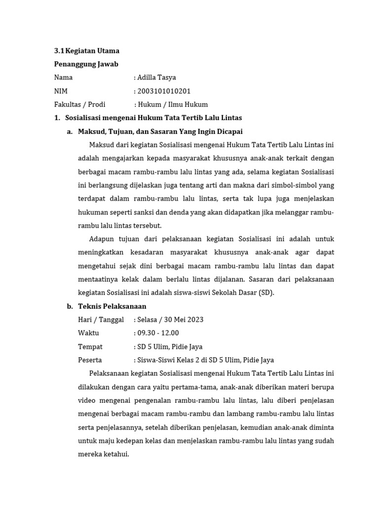 Contoh Tugas Proker | PDF | Ilmu Sosial