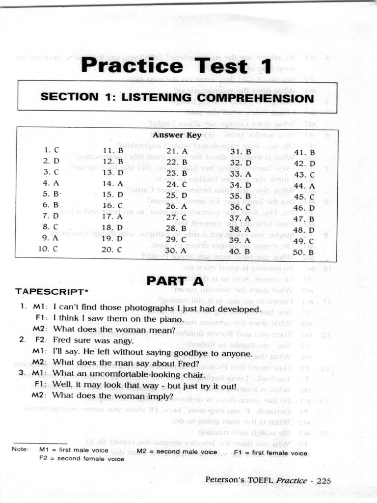 Answer Key and Scripts 1-5 | PDF