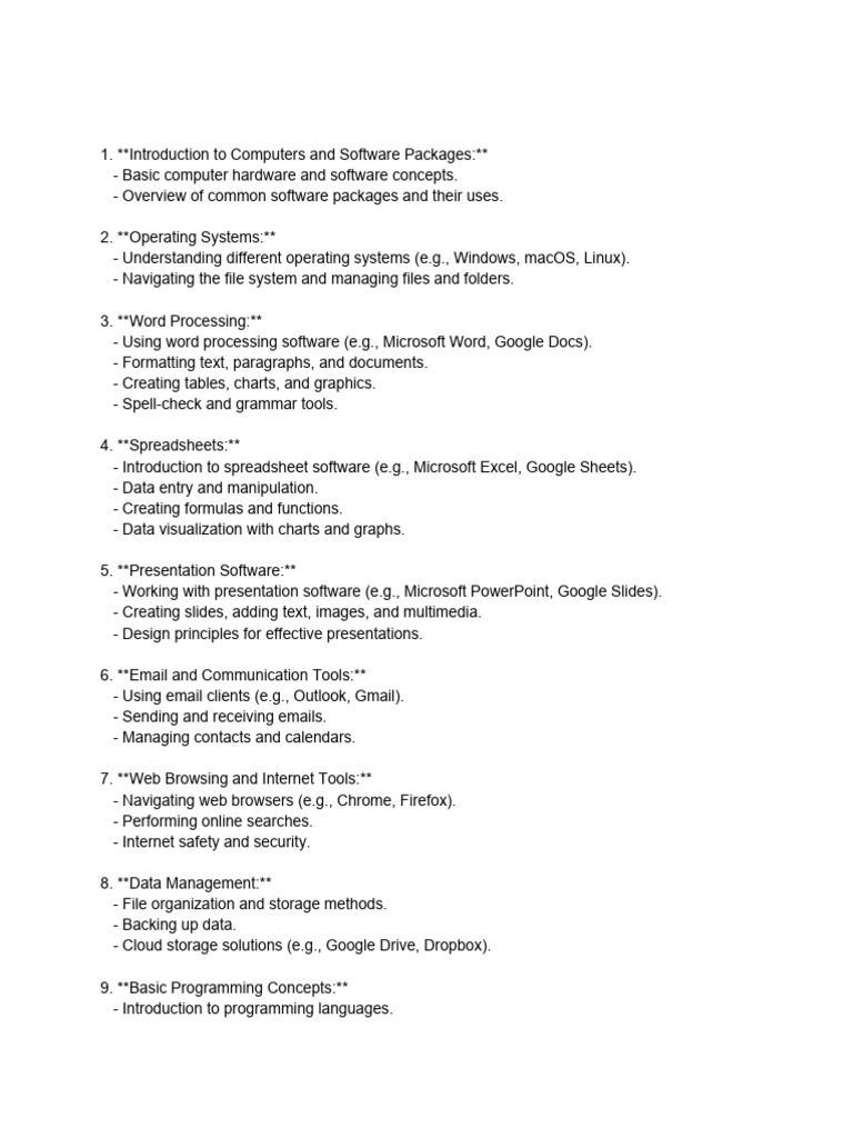 Computer Packages Over View | PDF