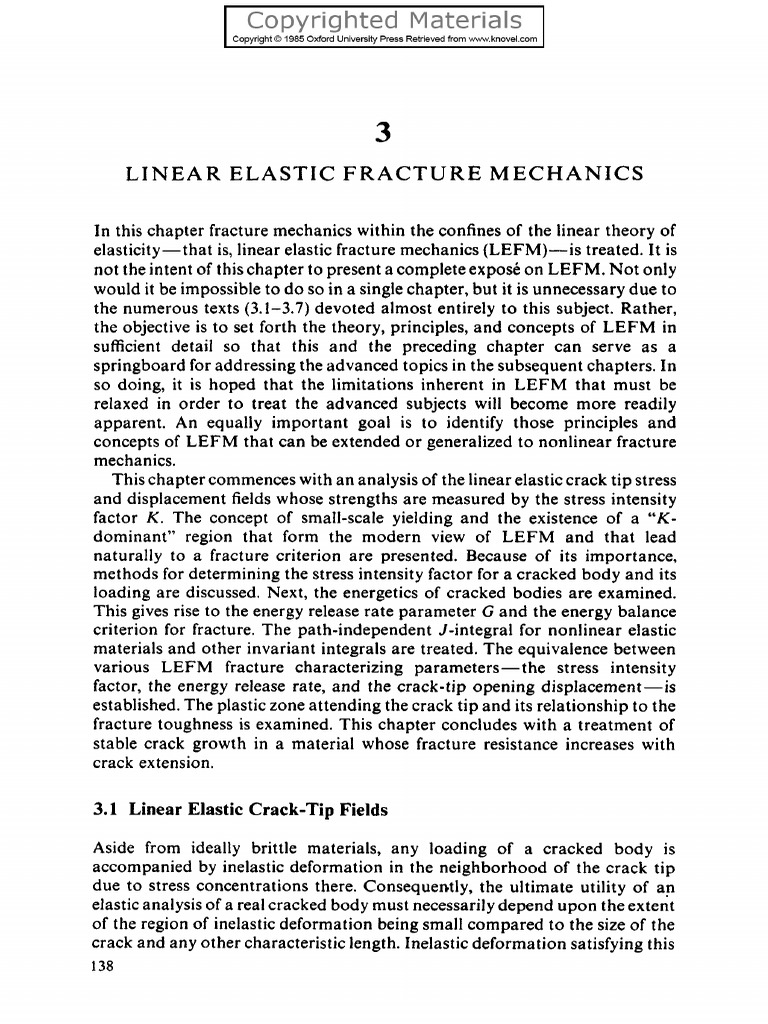 Linear Elastic Fracture Mechanics Overview | PDF | Teaching Methods ...