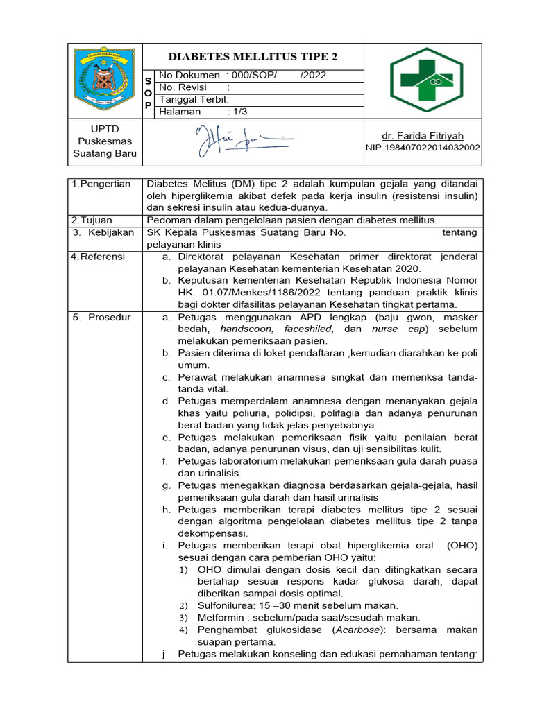Sop DM Tipe Ii Fix | PDF