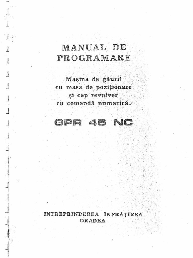 GPR 45 NC Manual de Programare | PDF