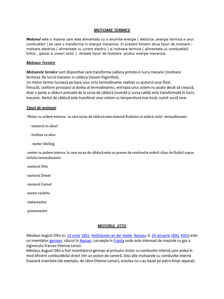 MOTOARE TERMICE | PDF