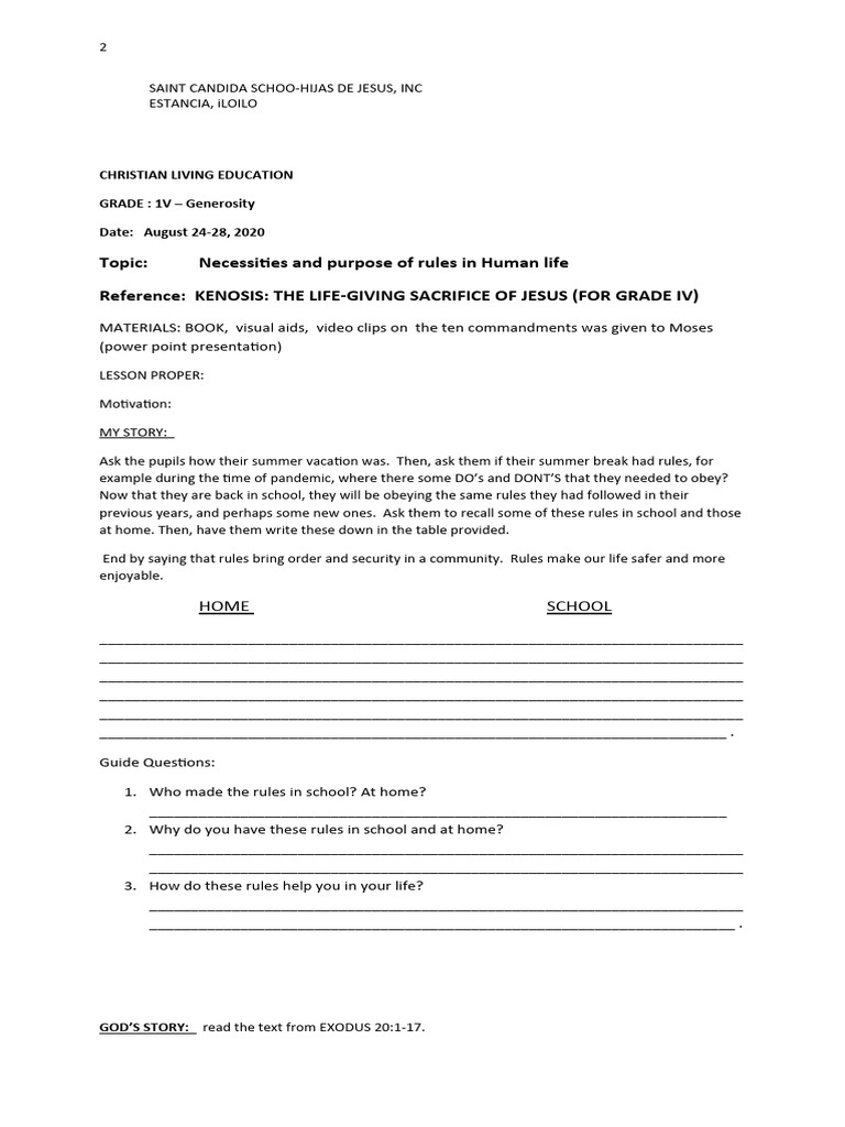 LESSON PLAN IN CLE 4 (SV) | Download Free PDF | Abraham | Ten Commandments