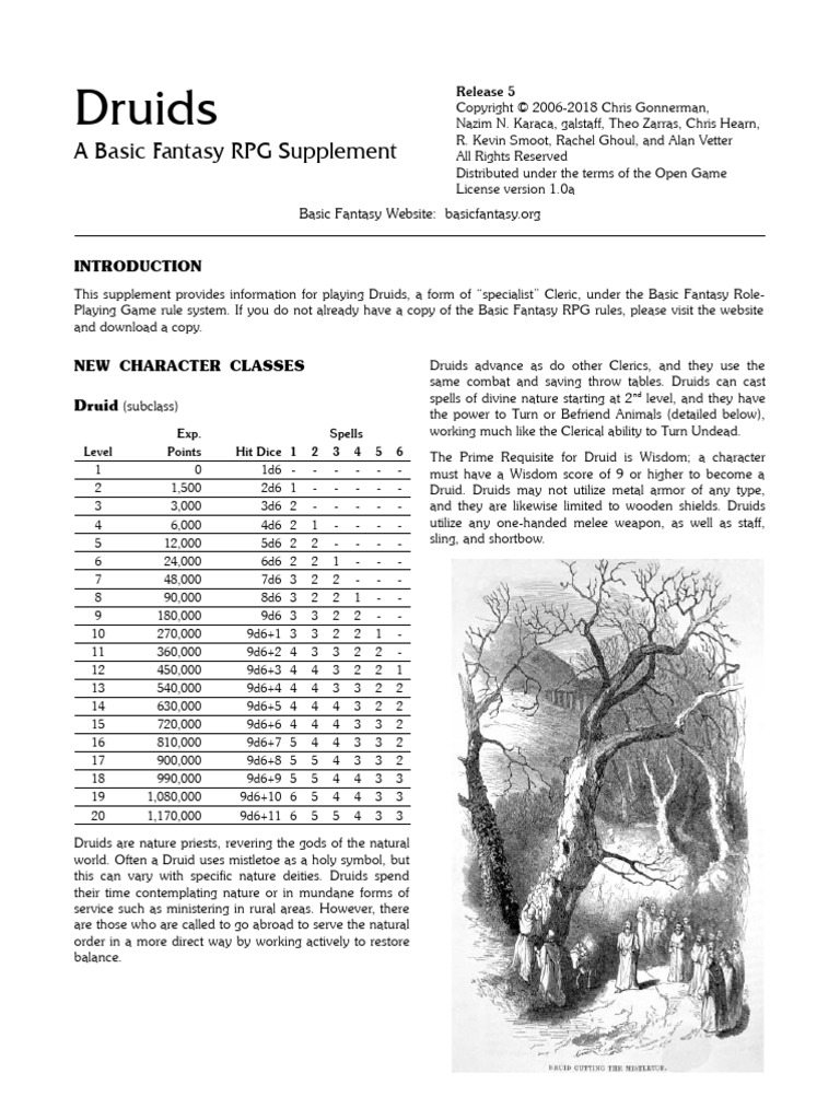 BF Druid Supplement r5 | PDF