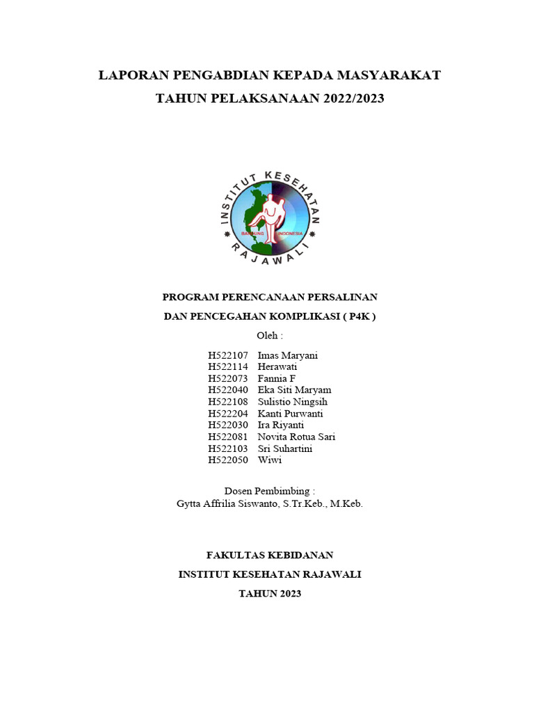 Laporan Pengabdian Kepada Masyarakat - Edit Novita | PDF