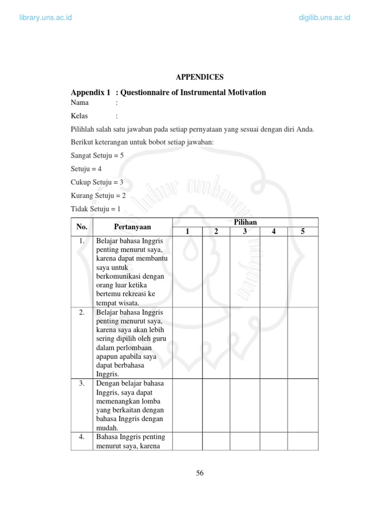Contoh Untuk Instrument Penelitian Critical Reading | PDF | Karier ...