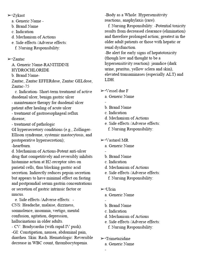 Zykast Overview and Side Effects | PDF | Drugs | Causes Of Death