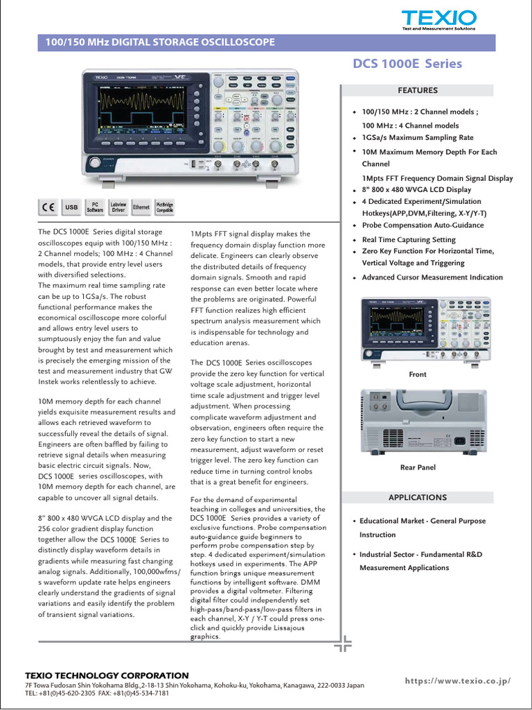 Brosur TEXIO Dcs 1102e | PDF