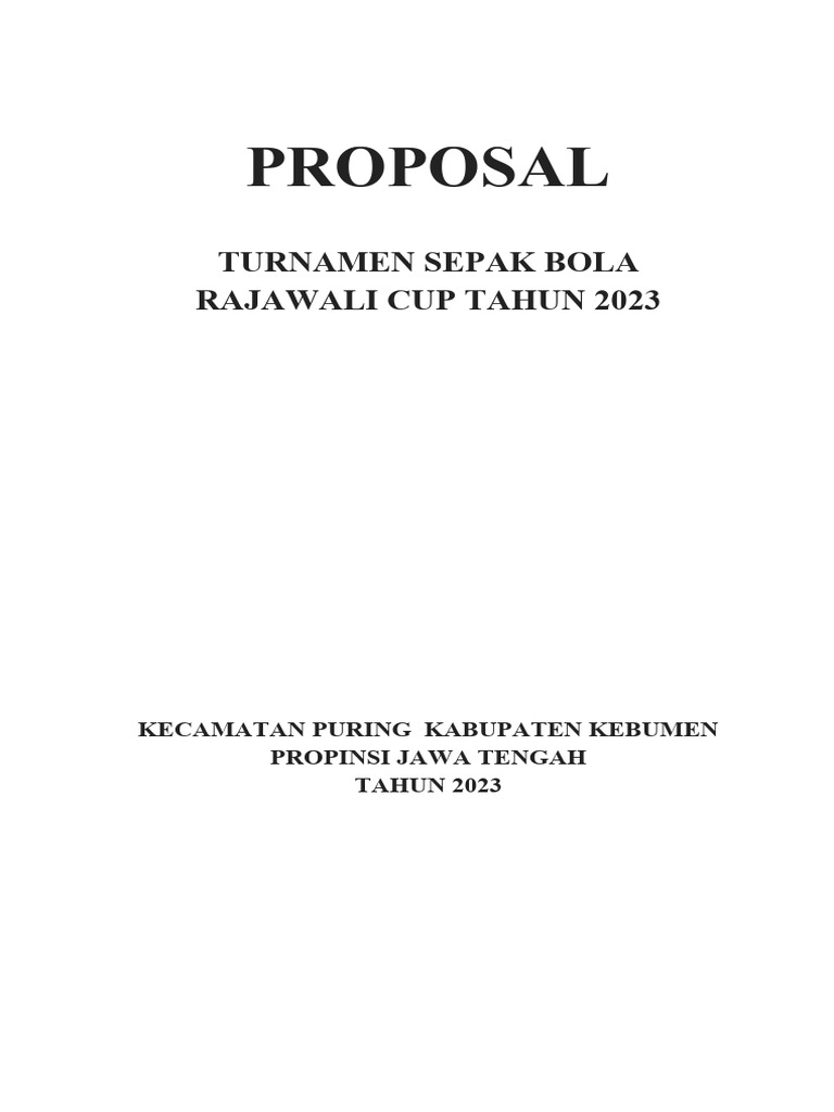 Dokumen - Tips Contoh Proposal Turnamen Sepak Bola | PDF