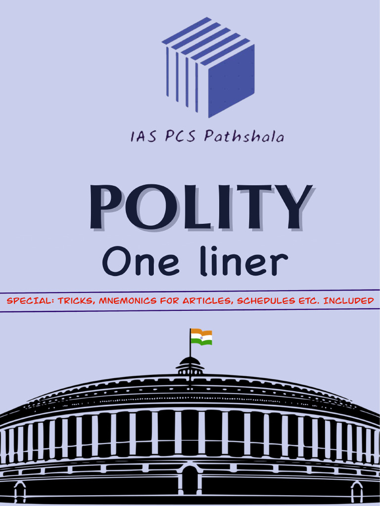 Polity (English) One Liner | PDF | Writ | Public Law