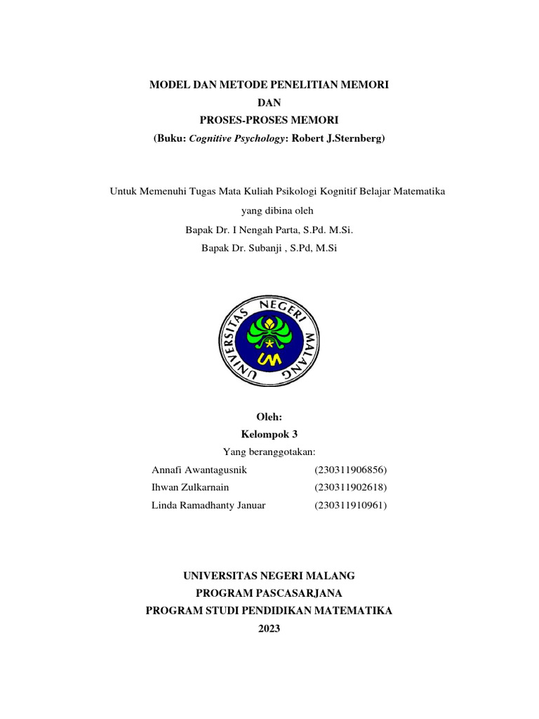 Model dan Metode Penelitian Memori | PDF