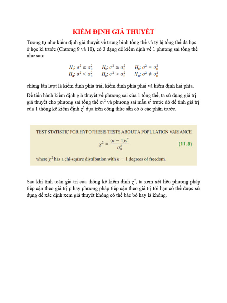 Kiểm Định Giả Thuyết - TKUD II - Fiona Lue (HPHH) | PDF