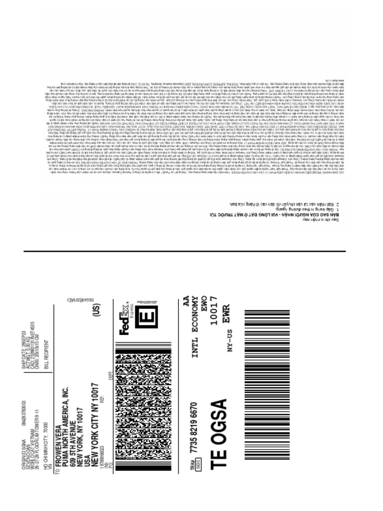 FedEx Airway Bill for Shipment 29SEP23 | PDF
