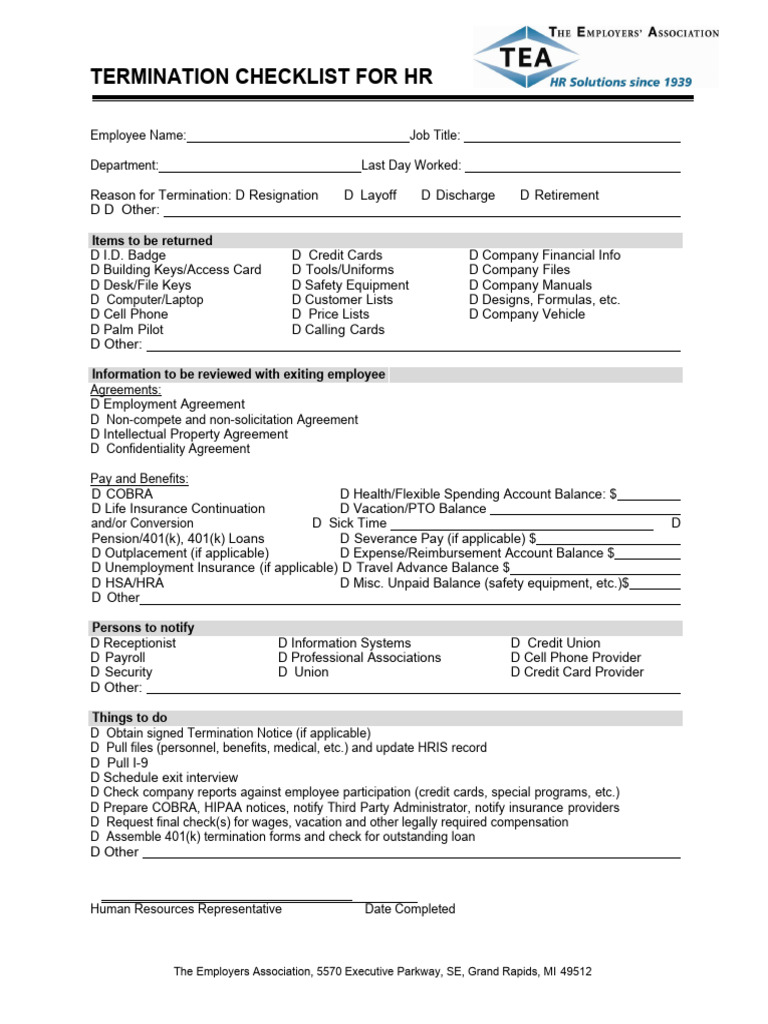 Term Checklist | PDF | Employment | Employee Benefits