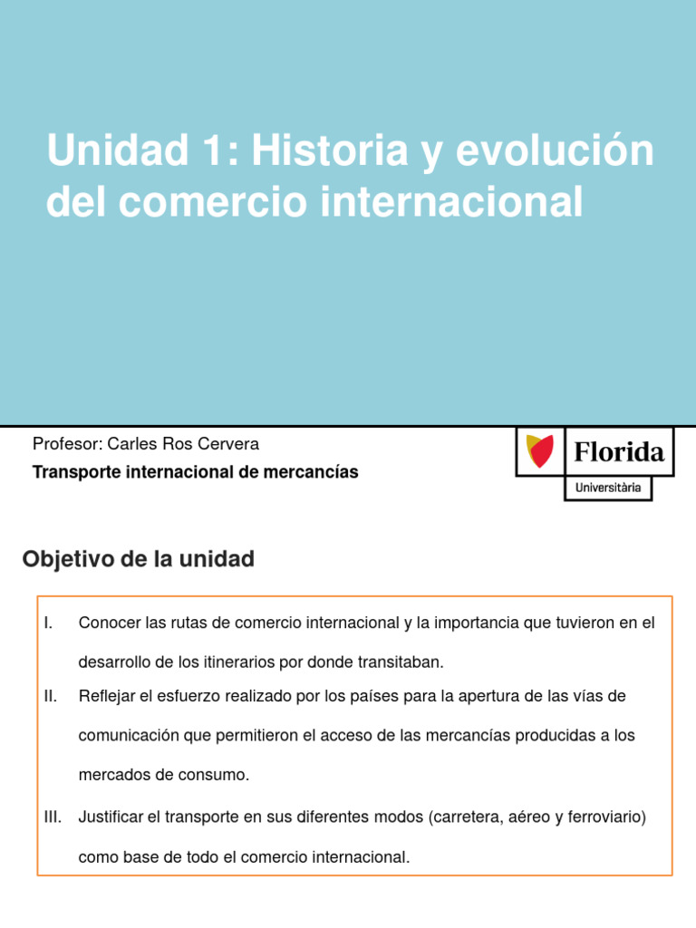 Unidad 1 Historia y Evolución Del Comercio Internacional | PDF