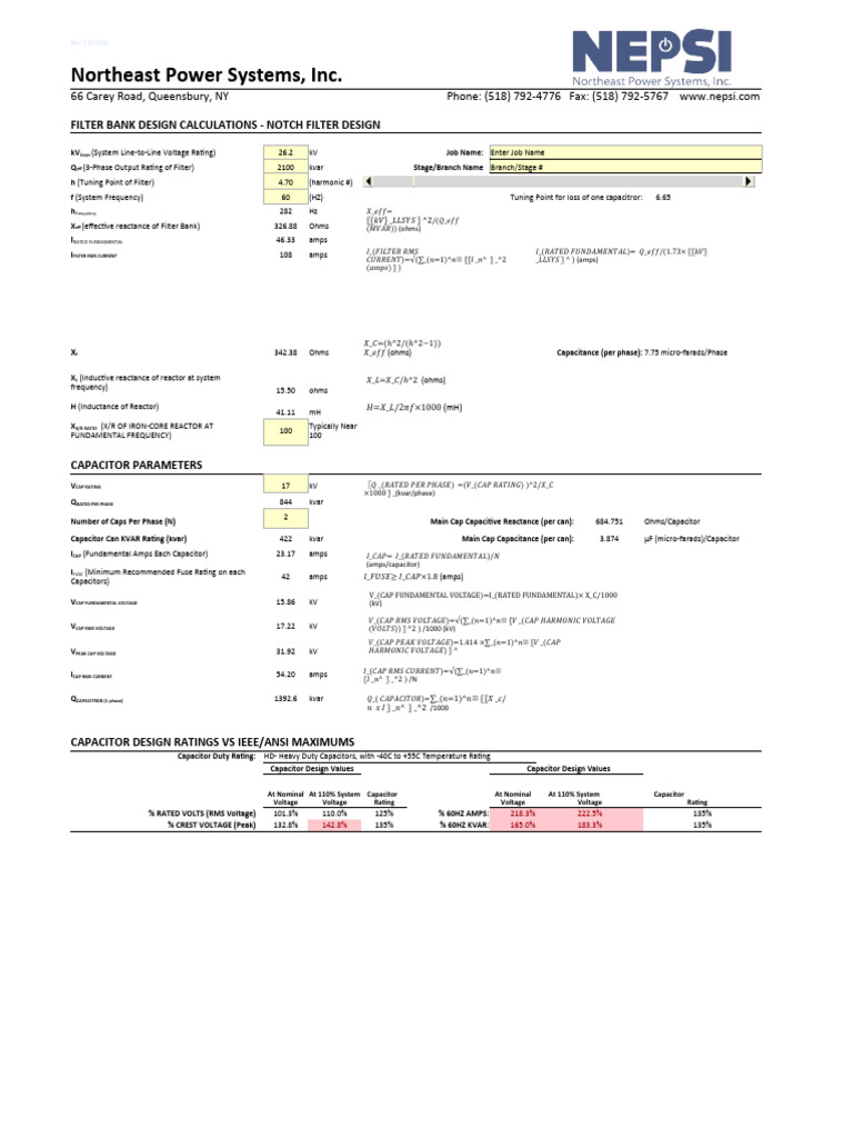Filter Design Calculation C High Pass Notch High Pass Filters | PDF