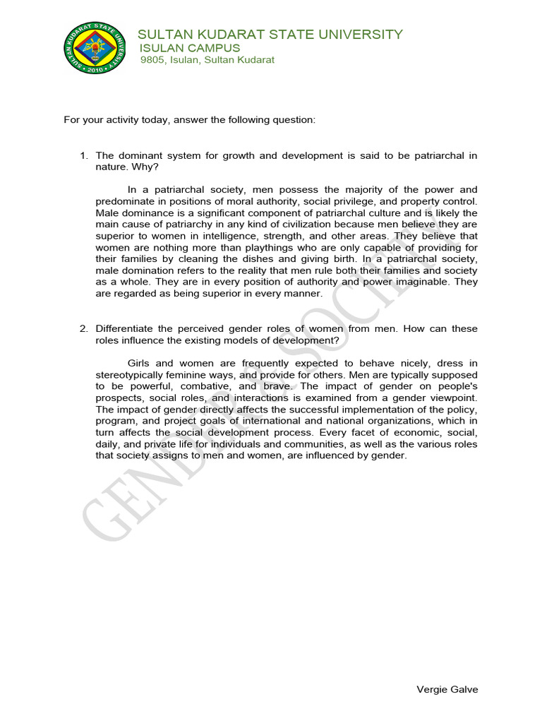 Activity 6, GenSoc | PDF