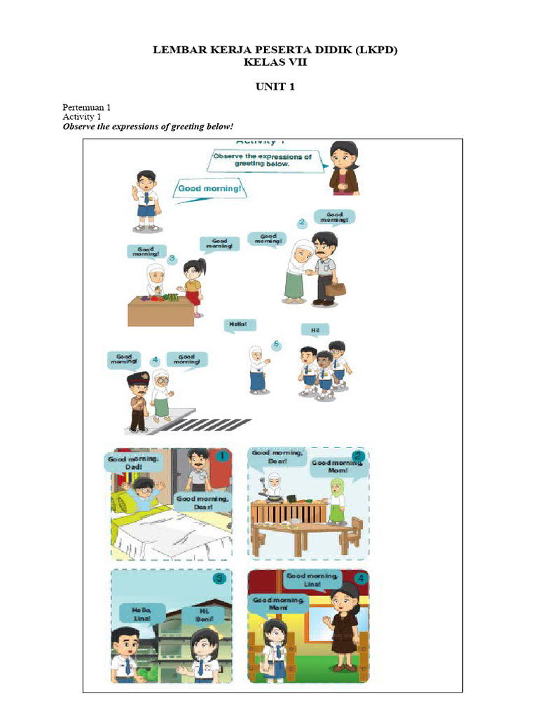 LKPD Bahasa Inggris Kelas Vii | PDF
