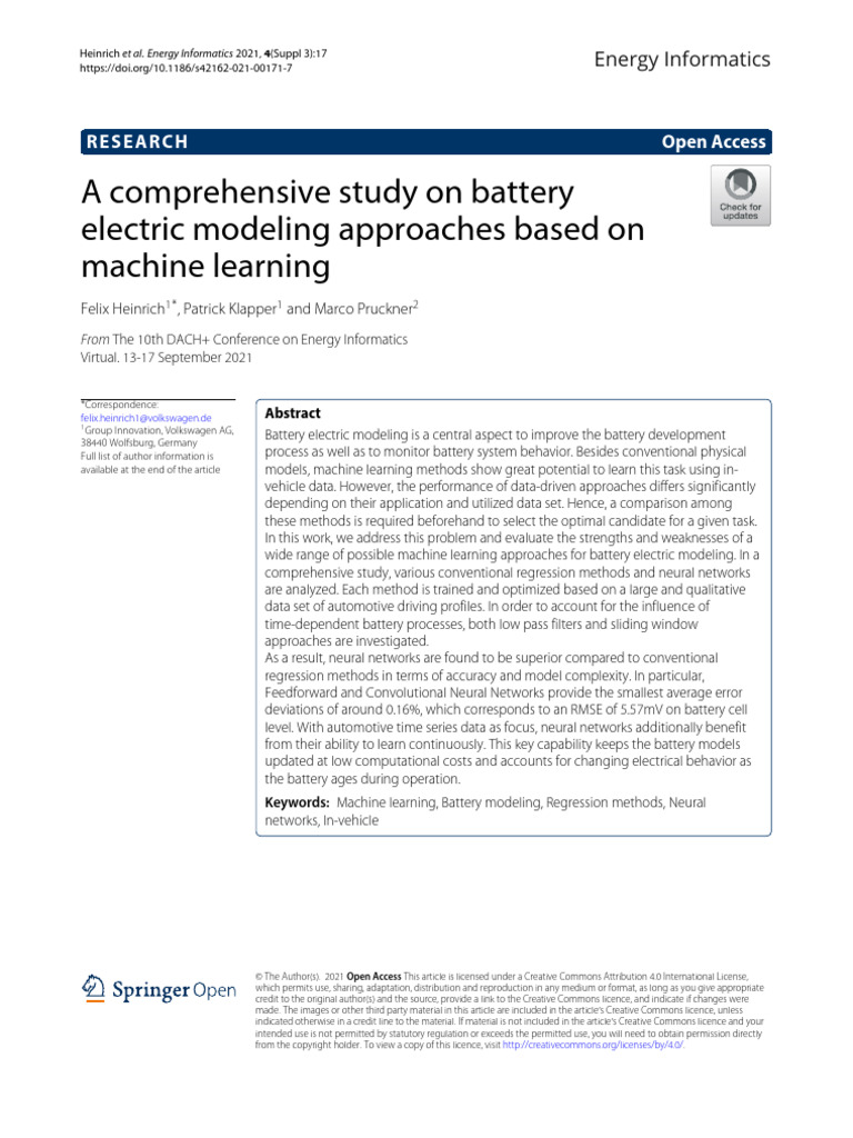 A Comprehensive Study On Battery Electric Modeling Approaches Based On ...