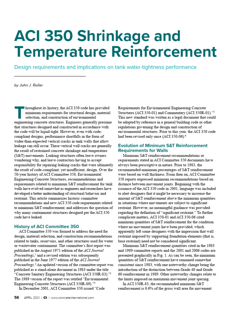 ACI 350-20: S&T Reinforcement Insights | PDF | Home & Garden | Computers