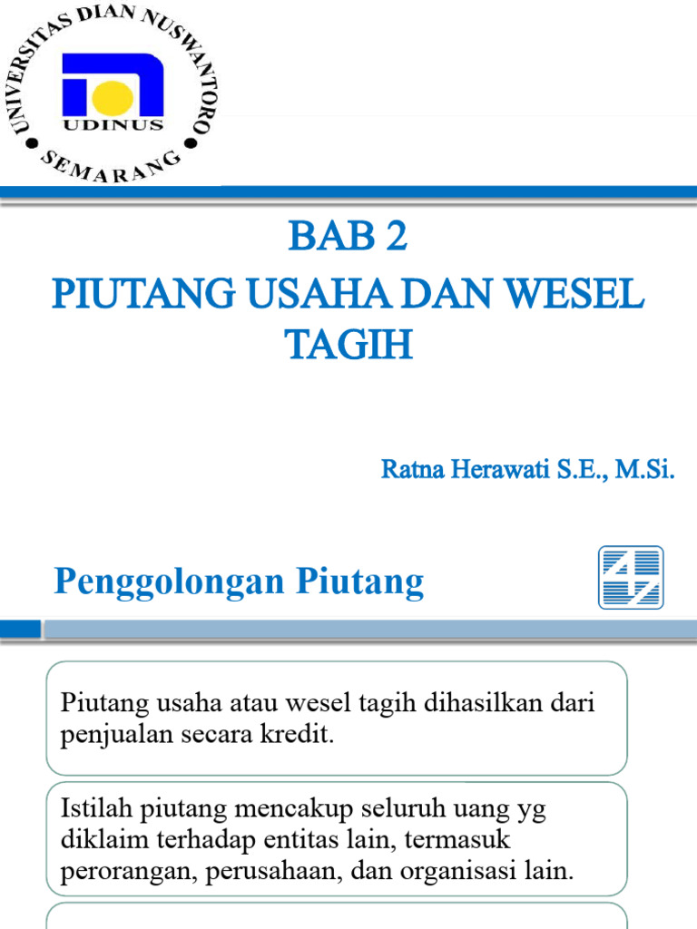 BAB 2 Piutang Usaha Dan Wesel Tagih | PDF