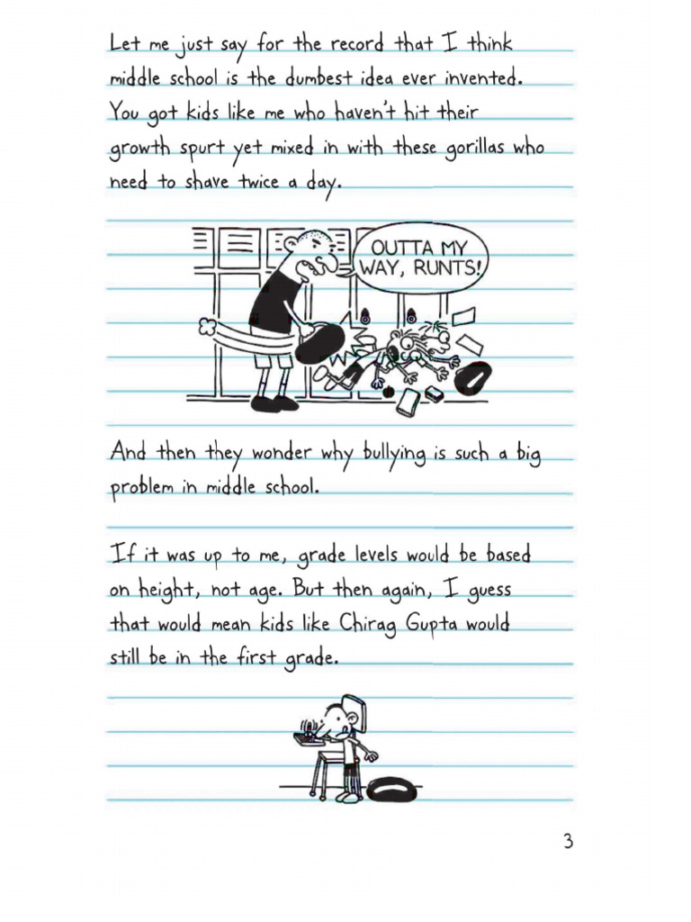 Diary of A Wimpy Kid 1 - Pg. 3&4 | PDF