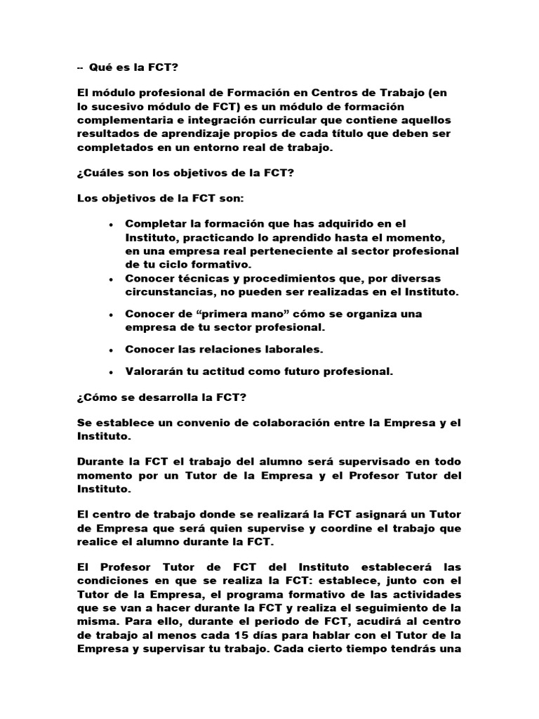 Qué es la FCT | PDF