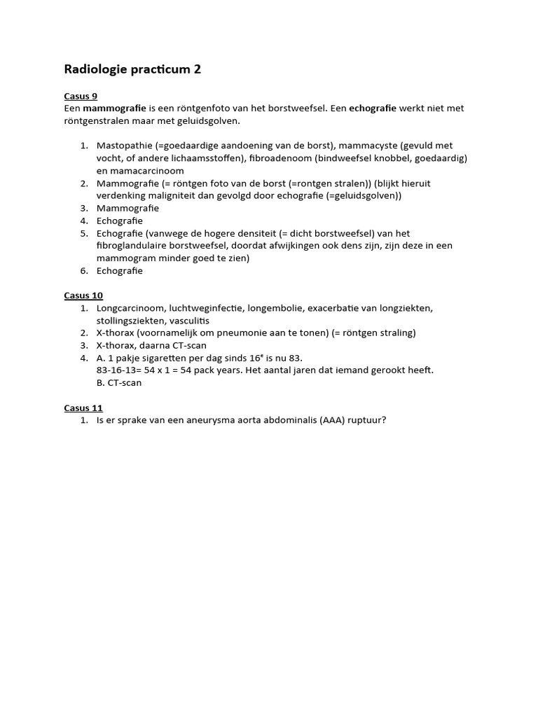 Radiologie Practicum 2 | PDF