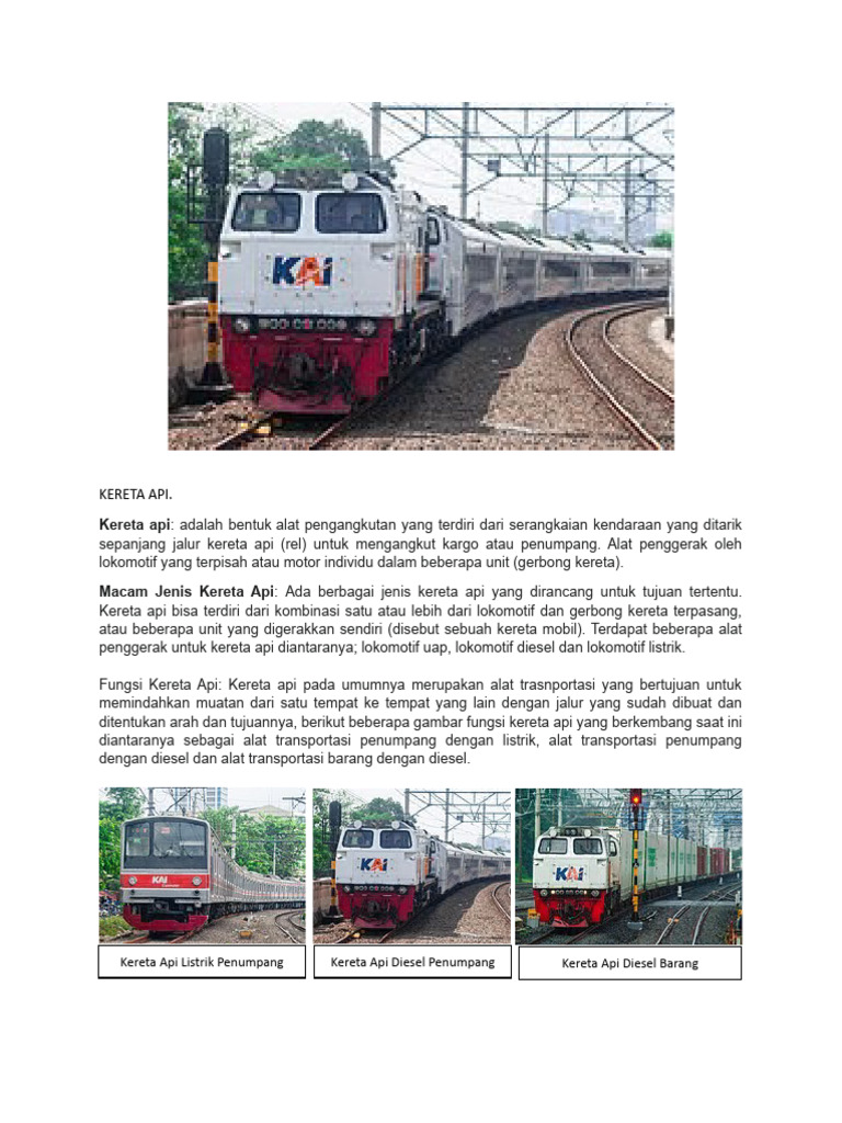 Fungsi dan Jenis Kereta Api | PDF | Bisnis | Komputer