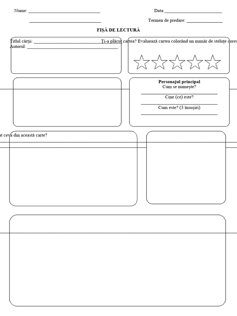 Fisa de Lectura Clasa 2 | PDF
