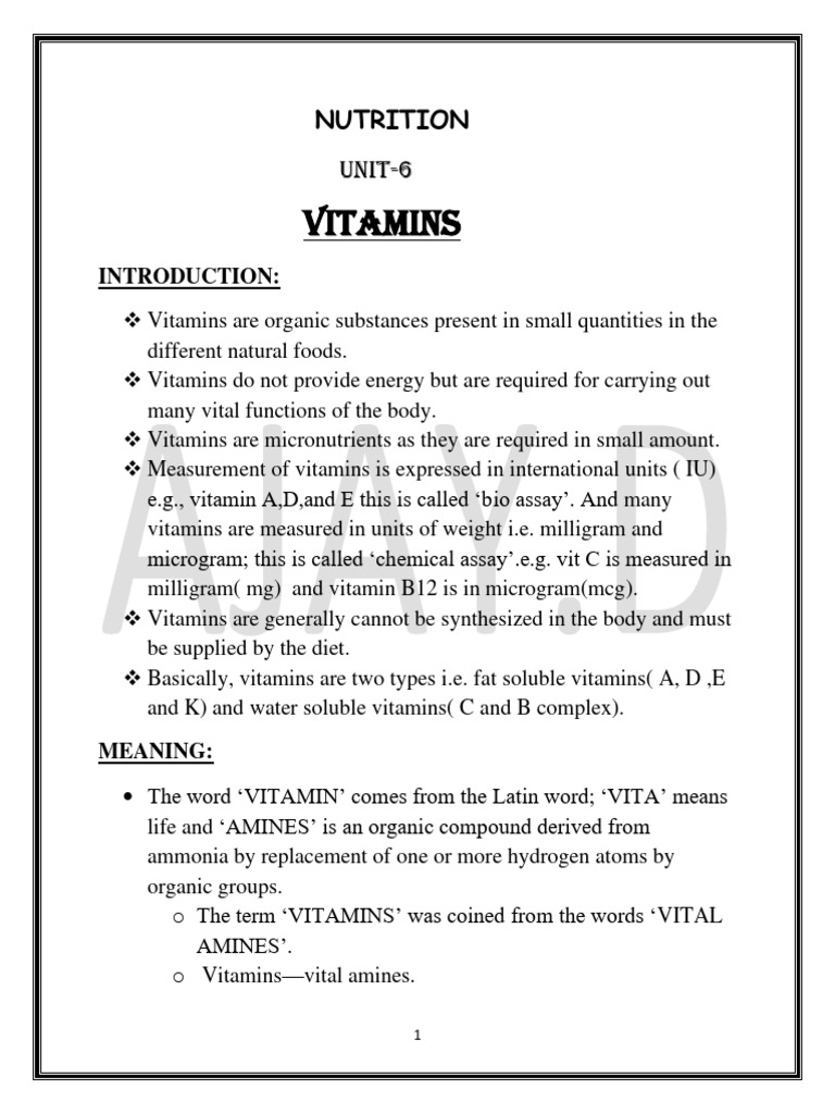 VITAMINS | PDF