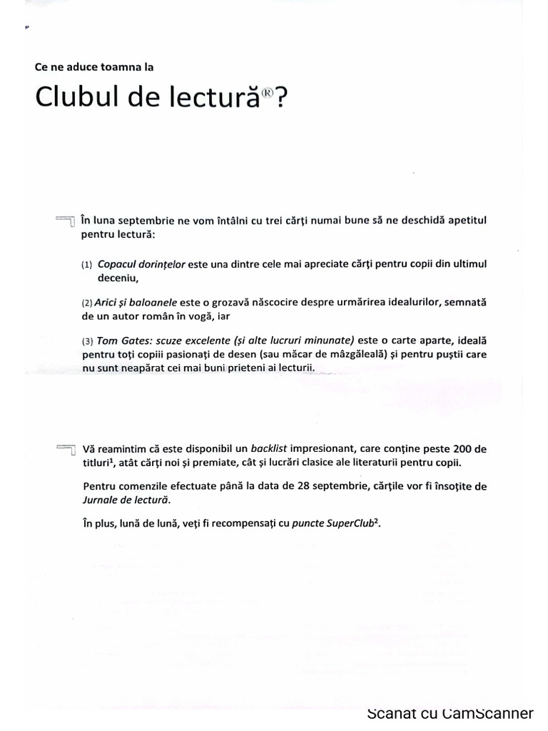 Oferta - Clubul de Lectură | PDF