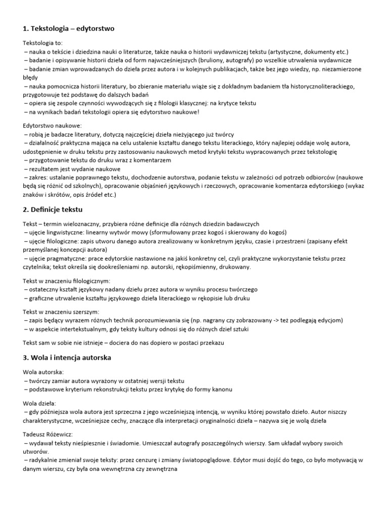 Tekstologia Egz | PDF