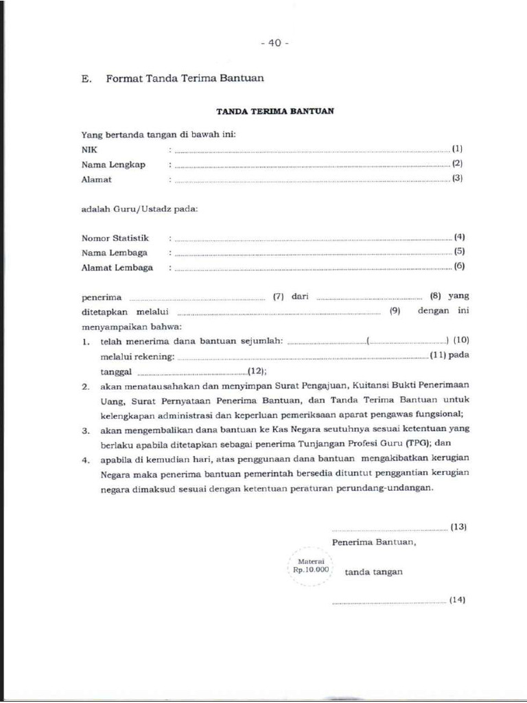 Template Tanda Terima | PDF