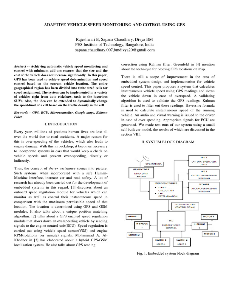 Adaptive Vehicle Speed Monitoring | PDF