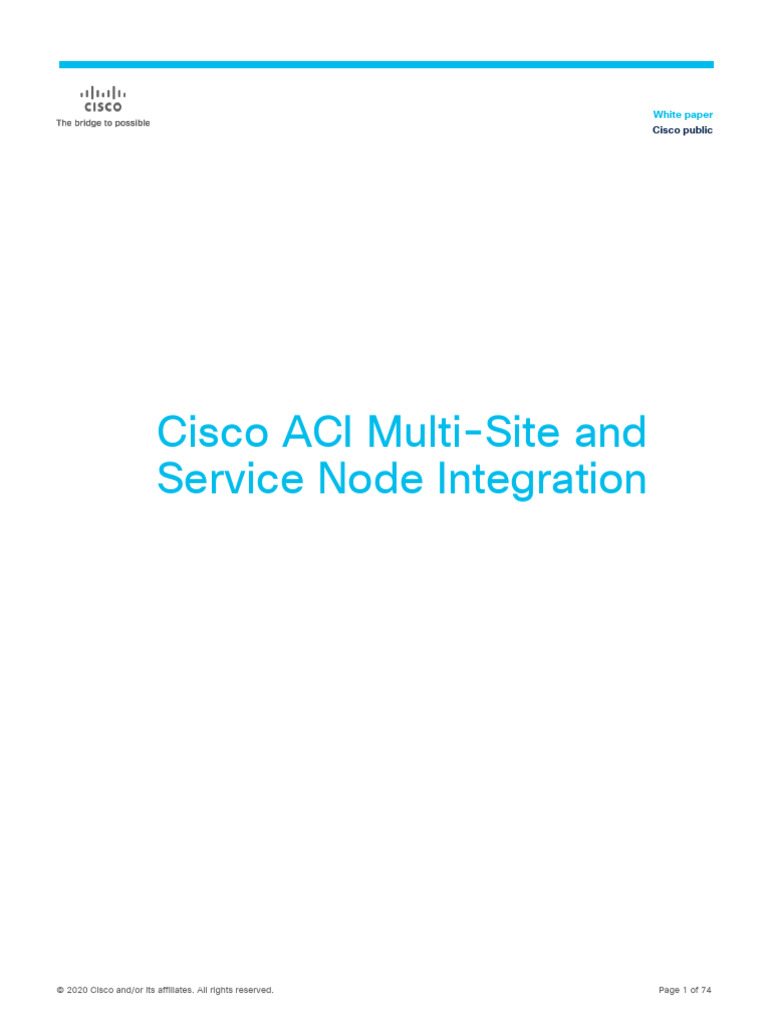 Cisco ACI Multi-Site and Service Node Integration | PDF | Business ...