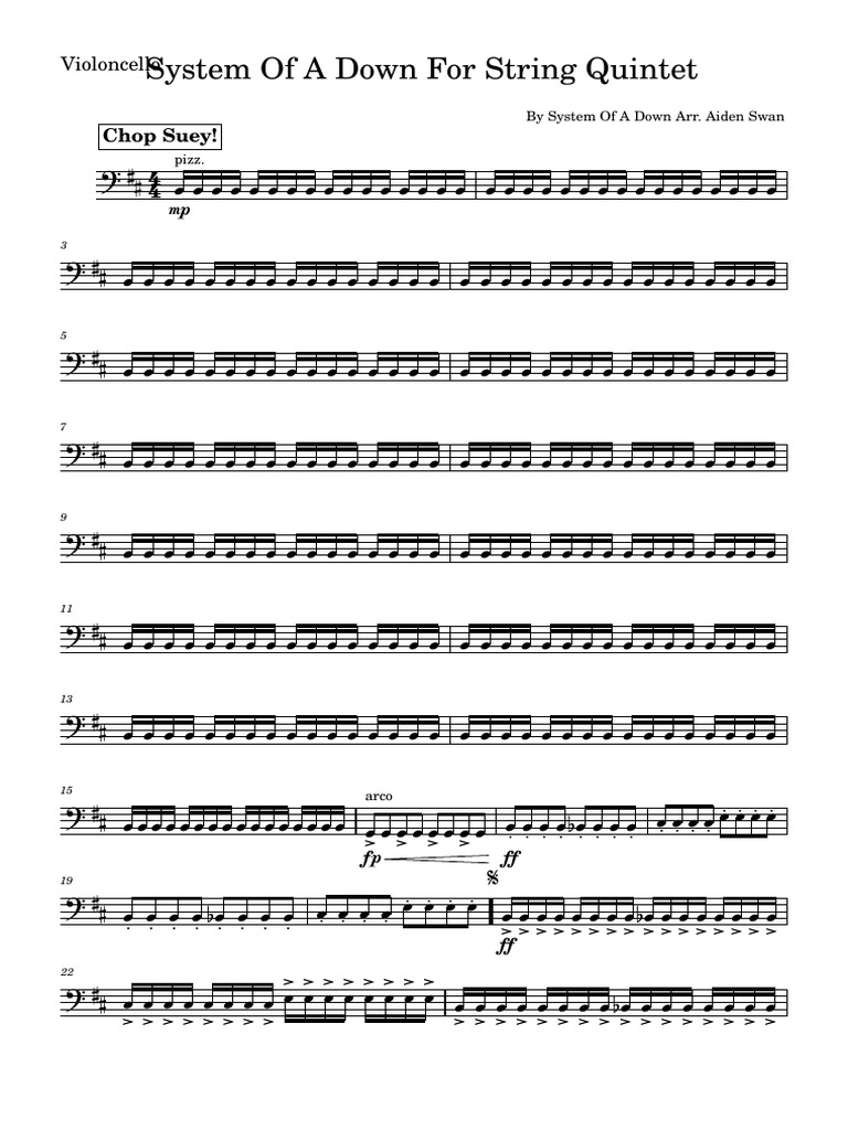 Chop Suey Cello | PDF | String Instruments | Musical Instruments