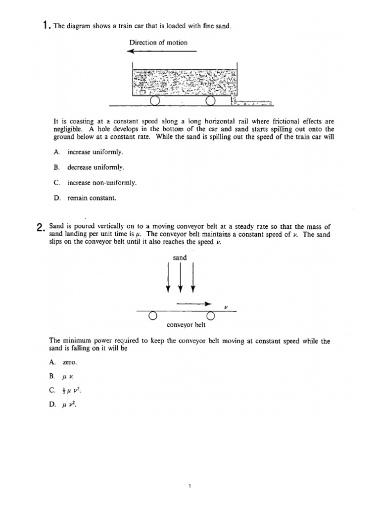 IB Physics Topic 2-4 Paper 1 Problems | Download Free PDF | Collision ...