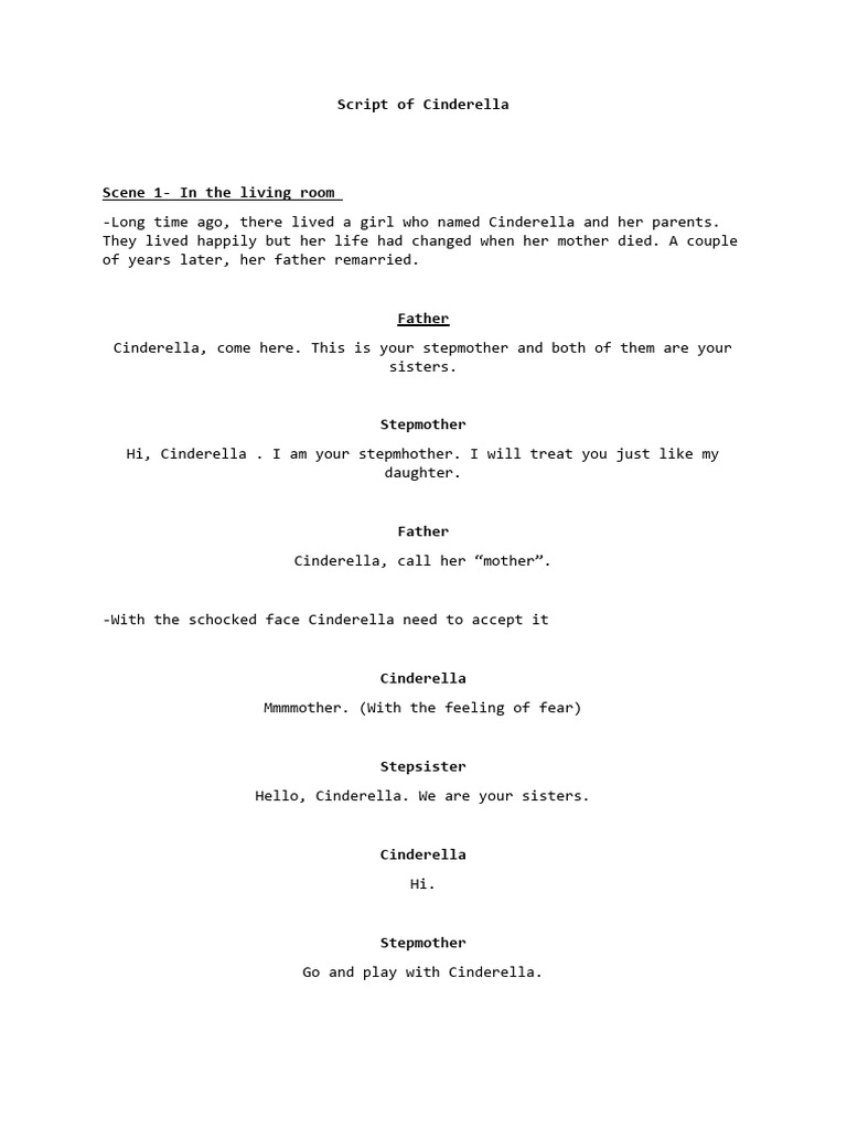 Script of Cinderella New | PDF